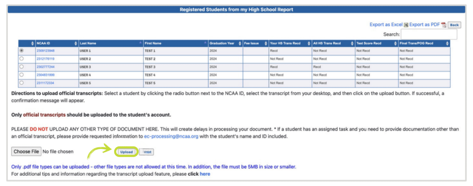 How to Upload Student Transcripts to the NCAA Eligibility Center ...